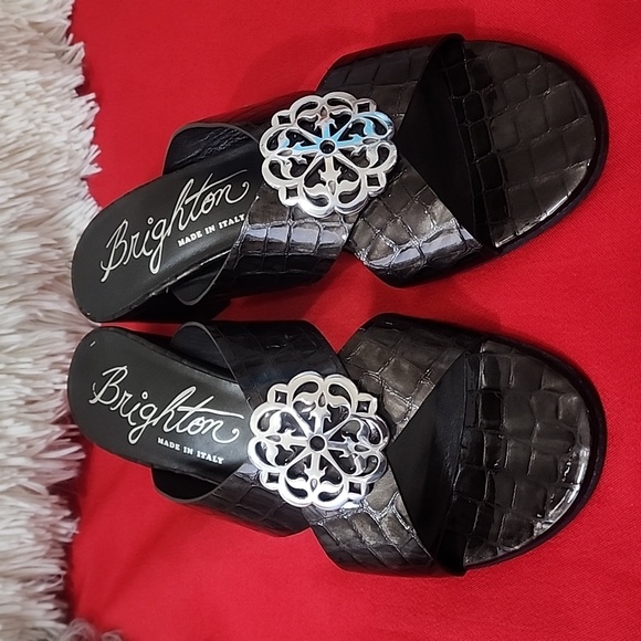 Brighton | Shoes | Brighton Womens Gray Slide Sandals | Poshmark
